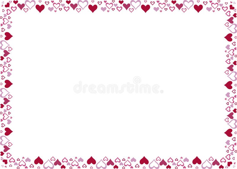 Rectangular Border Made with Many Small Hearts, Color Stock ...
