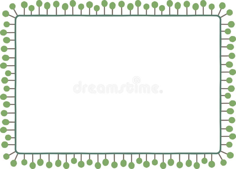 Rectangular Border with Schematic Trees Stock Illustration ...