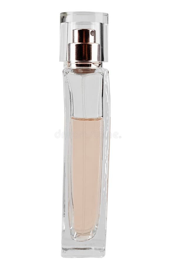 Rectangular Bottle with Pink Perfume. Side View Stock Image - Image of ...