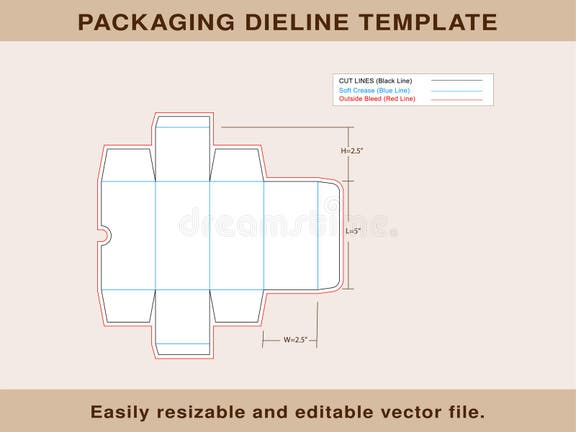 Rectangular Box, Box Dieline Template Stock Vector - Illustration of ...