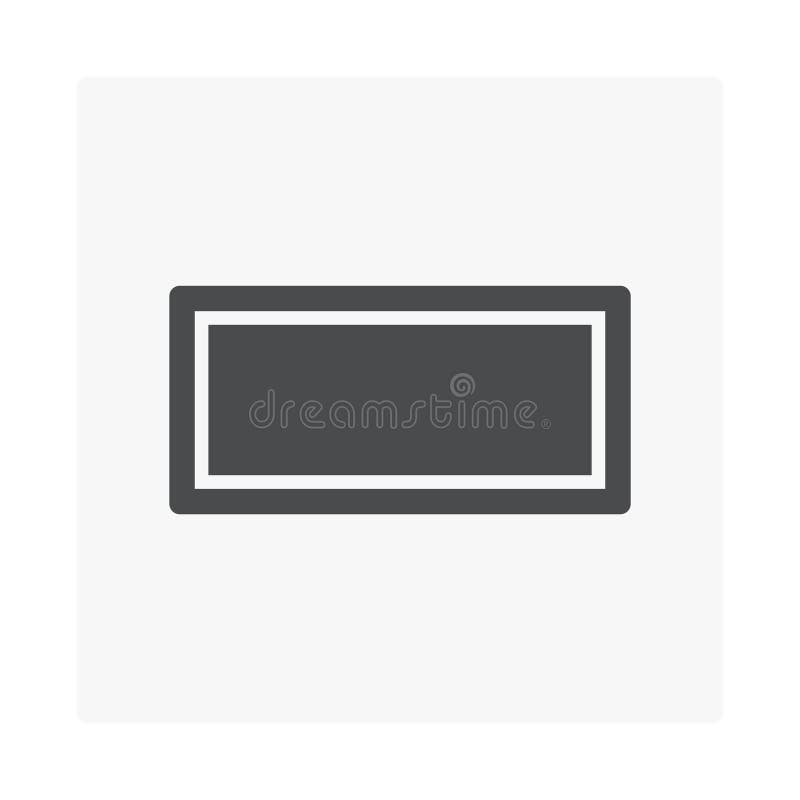 Rectangular Box Straight Duct Vector Icon, Black Silhouette Stock ...