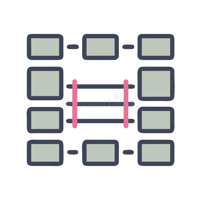 Rectangular Boxes Connected by Lines Diagram Connection Generated Using ...