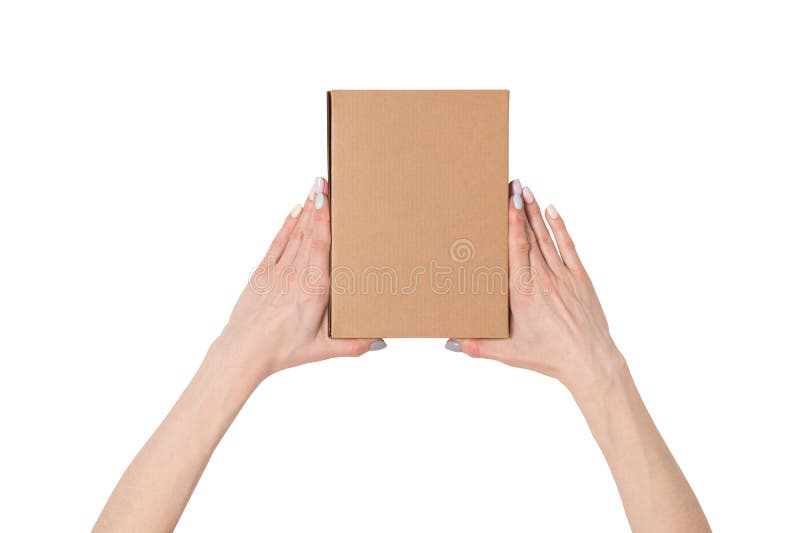 Rectangular Boxes in Female Hands. Top View Stock Image - Image of ...