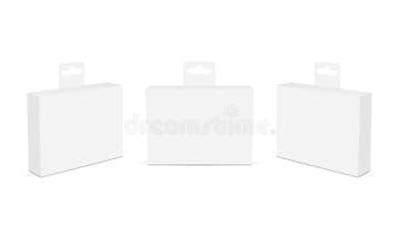 Rectangular Boxes Mockups with Euro Slot, Front, Side View Stock Vector ...