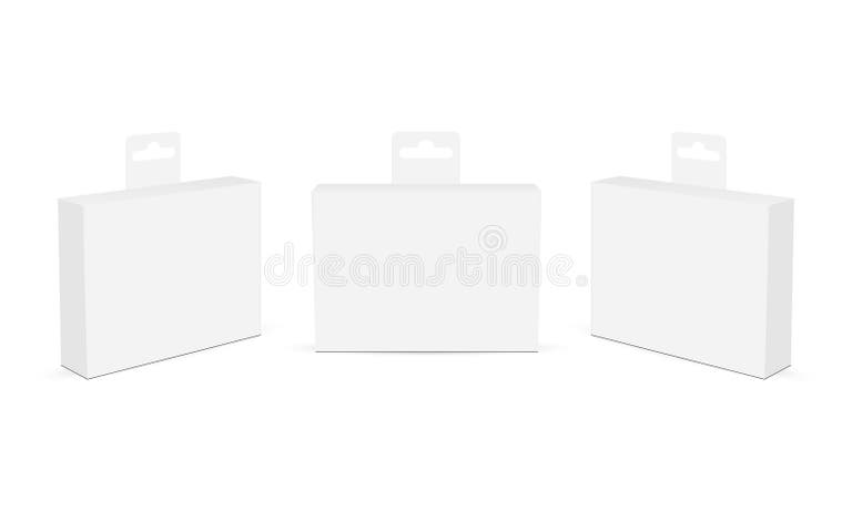Rectangular Boxes Mockups with Euro Slot, Front, Side View Stock Vector ...