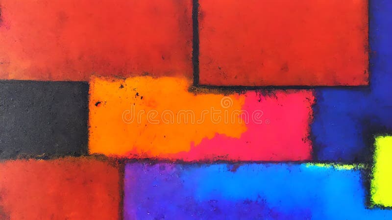 Rectangular Brick Like Pattern, Oil Painted Canvas Colorful Background ...