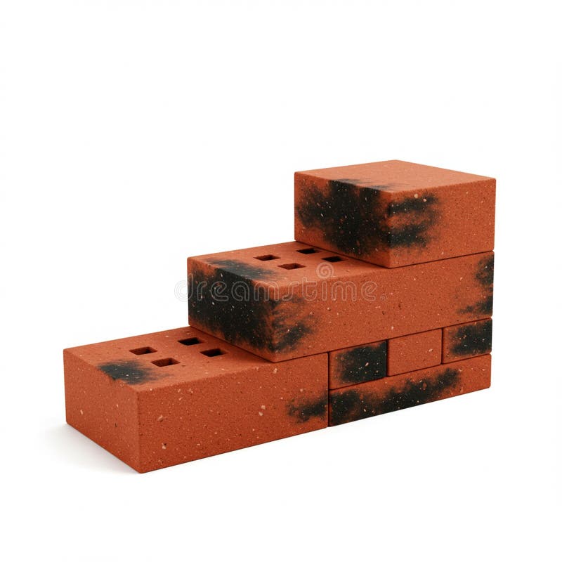 Rectangular Bricks with a Reddish-brown Hue and Black Speckled Patterns ...