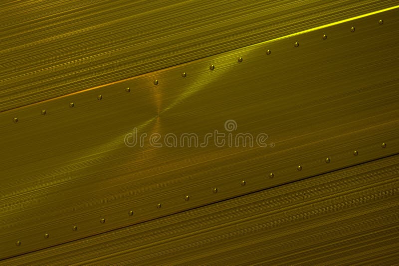 Rectangular Brushed Metal Plate with Rivets on Brushed Metal Background ...