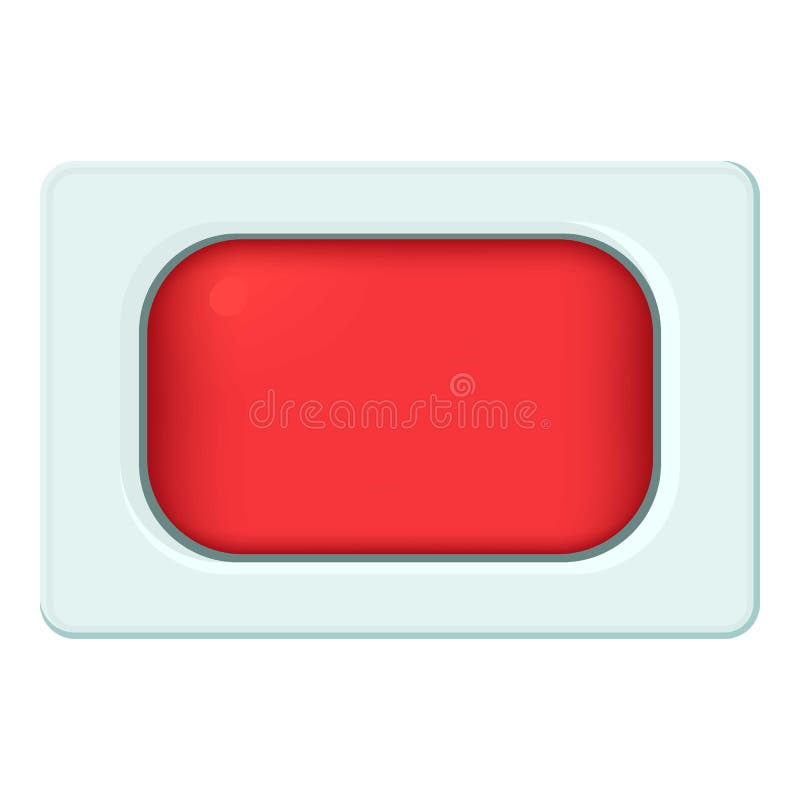 Rectangular Button Icon, Cartoon Style Stock Vector - Illustration of ...