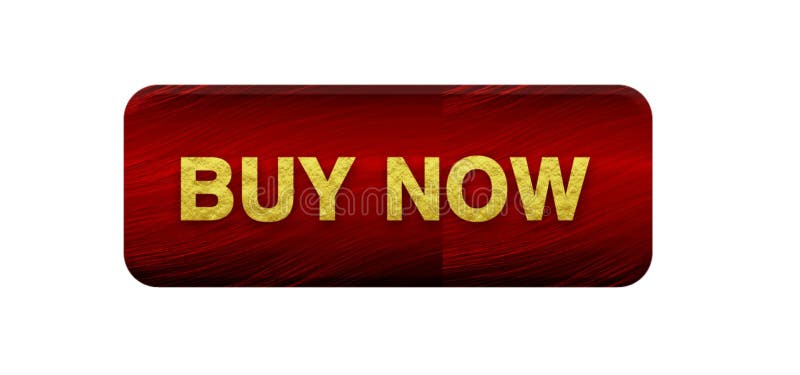 Red Color Buy Now Button with Golden Text Effect Stock Illustration ...