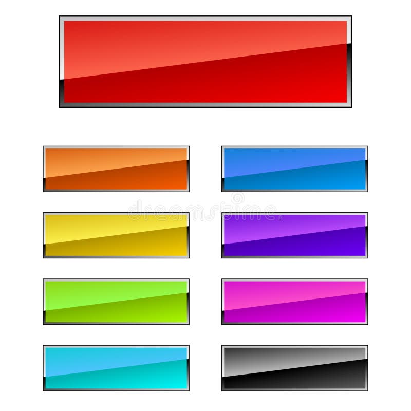 Glossy Rectangular Varicolored Buttons Stock Vector - Illustration of ... Glossy Rectangular Varicolored Buttons Stock Vector - Illustration of ...