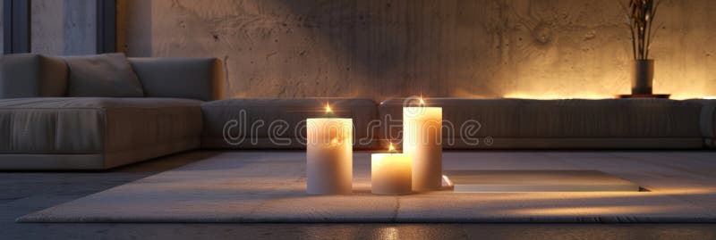 A Rectangular Candle with Sharp Edges Giving Off a Warm Glow while ...