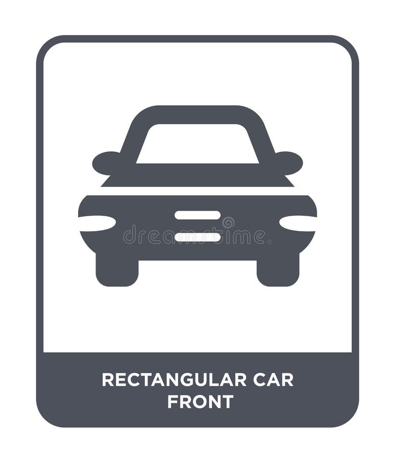 Rectangular Car Front Icon in Trendy Design Style. Rectangular Car ...