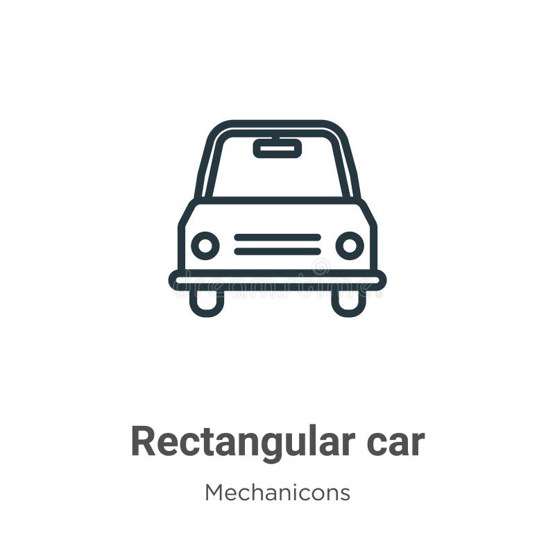Linear Rectangular Car Icon From Mechanicons Outline Collection. Thin ...