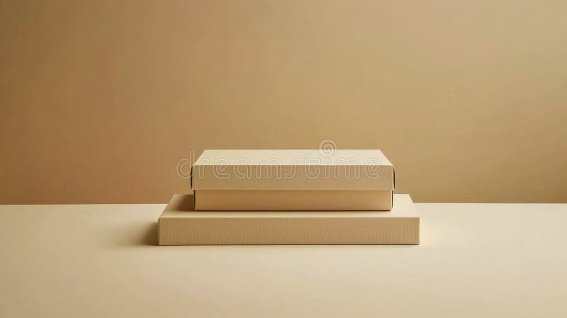 Rectangular Cardboard Box Mockup in Beige Tones for Eco-friendly ...