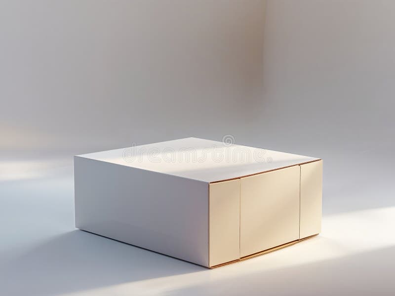 Rectangular Cardboard Box Mockup with Matte Finish Centered on Clean ...