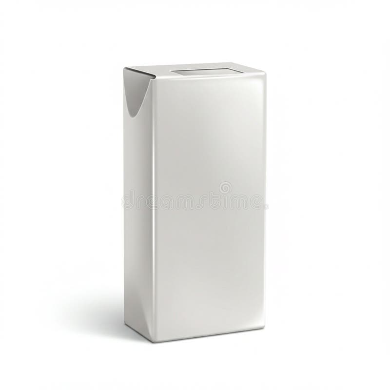 Rectangular Carton with a Minimalist Design, Featuring a Plain, Light ...