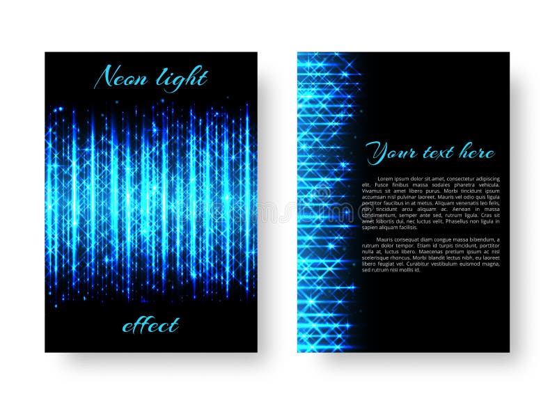 Rectangular Catalog with Neon Light Stock Vector - Illustration of ...