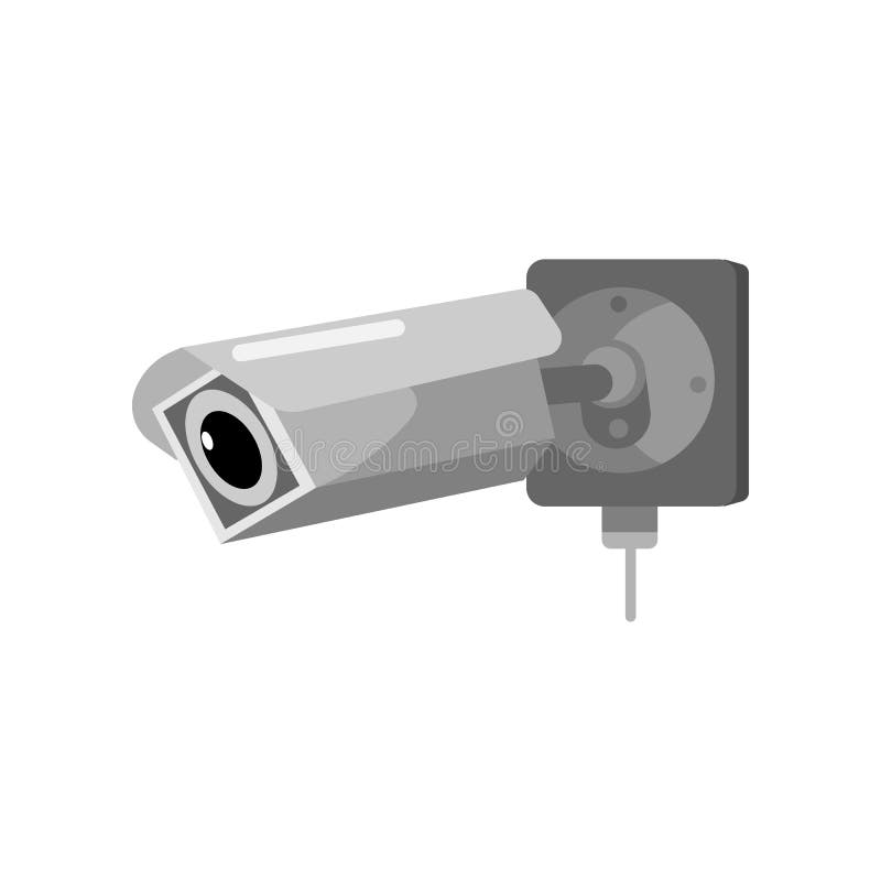 Rectangular CCTV Camera on White Backdrop. Equipment Surveillance for ...