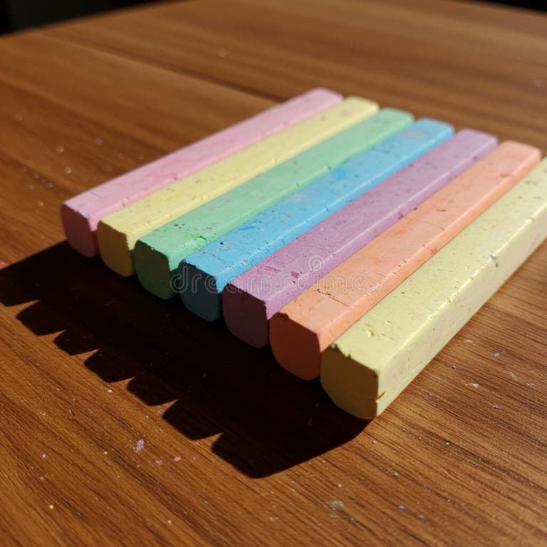 Rectangular Chalk Sticks in Pastel Colors are Arranged in a Parallel ...