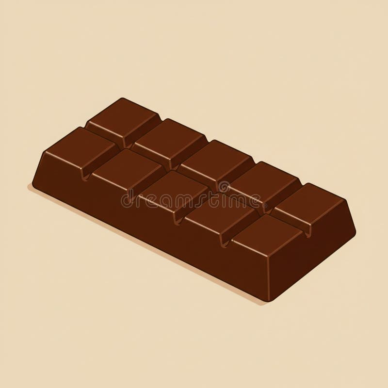 Ectangular Chocolate Bar with Six Segments. Each Segment Has a Square ...