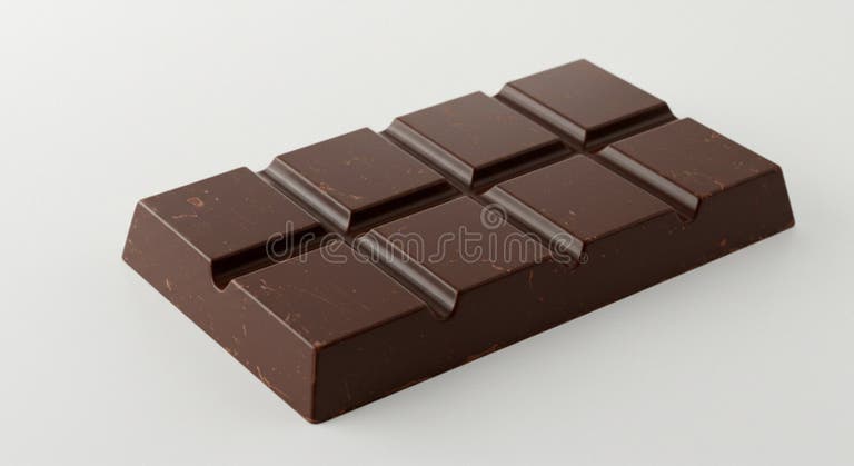 Rectangular Chocolate Bar with Six Segments. Made of Dark Brown ...