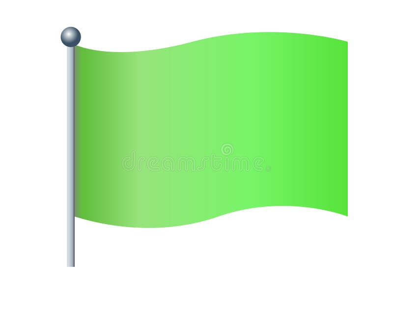 Rectangular Christmas Gradient Green Flag Icon with Silver Pole Stock ...