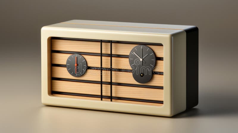 A Rectangular Clock with Two Clocks on it Stock Illustration ...