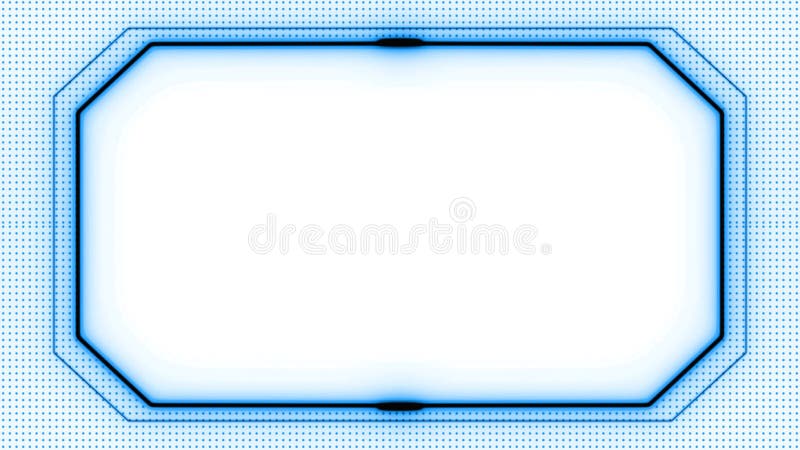 Rectangular Closed Parallelogram, Neon Glowing Blue Frame, Horizontal Frame on White Background ...