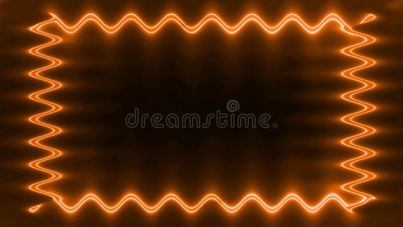 Rectangular Closed Wavy Colorful Neon Glowing Orange Fiery Square ...