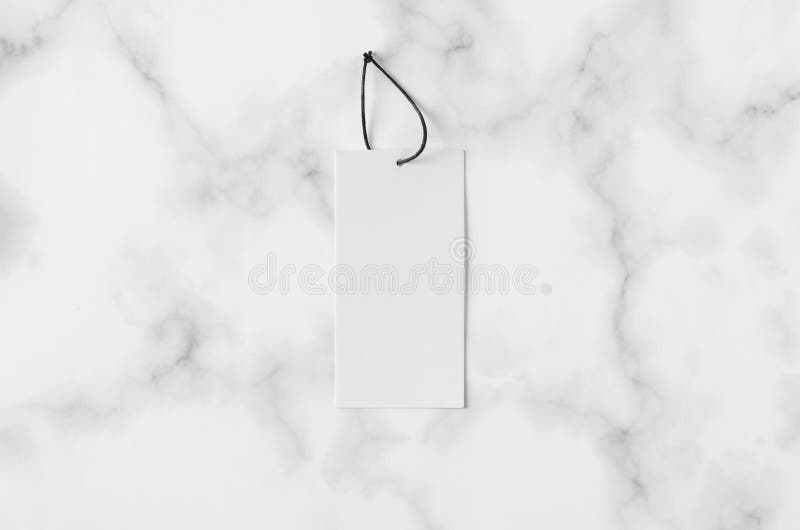 Rectangular Clothing Tag, Gift Tag Mockup on a White Marble Background ...