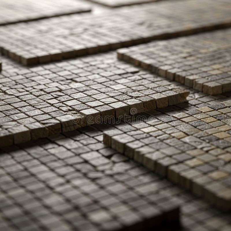 Rectangular Clusters of Small Square Tiles, Resembling a Mosaic Pattern ...