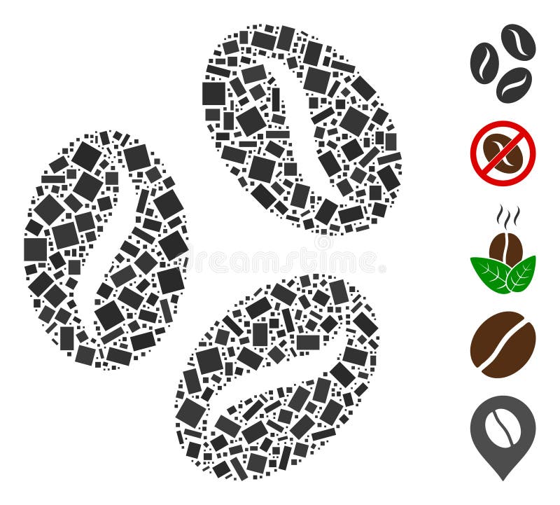 Rectangular Collage Cocoa Beans Stock Illustration - Illustration of ...