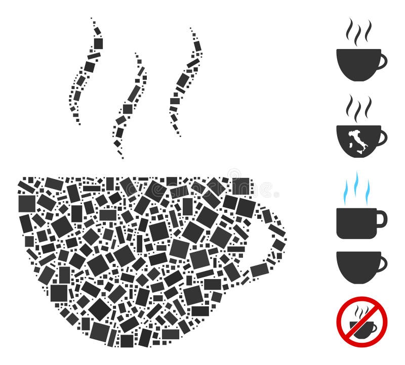 Rectangular Collage Coffee Cup Stock Illustration - Illustration of ...