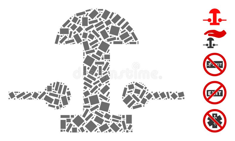 Rectangular Collage Emergency Stop Button Stock Illustration ...