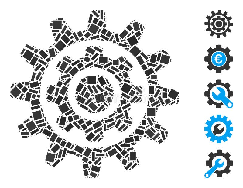 Rectangular Collage Inner Gear Stock Illustration - Illustration of ...