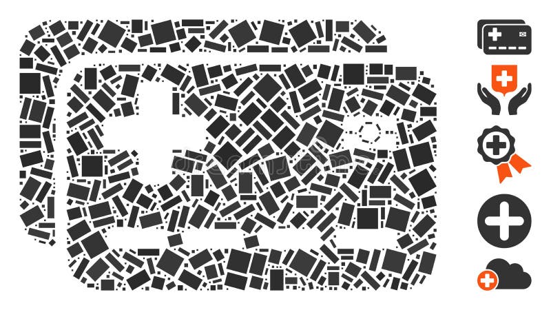 Rectangular Collage Medical Insurance Cards Stock Illustration ...