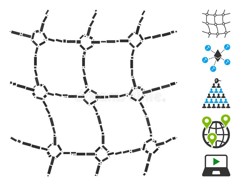 Rectangular Collage Mesh Net Stock Illustration - Illustration of ...