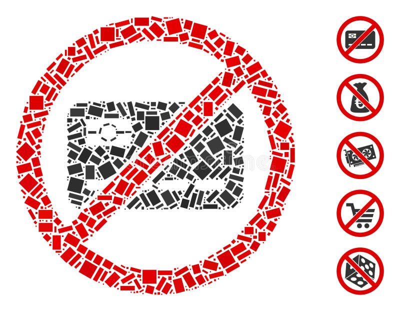 Rectangular Collage No Banking Card Stock Illustration - Illustration ...