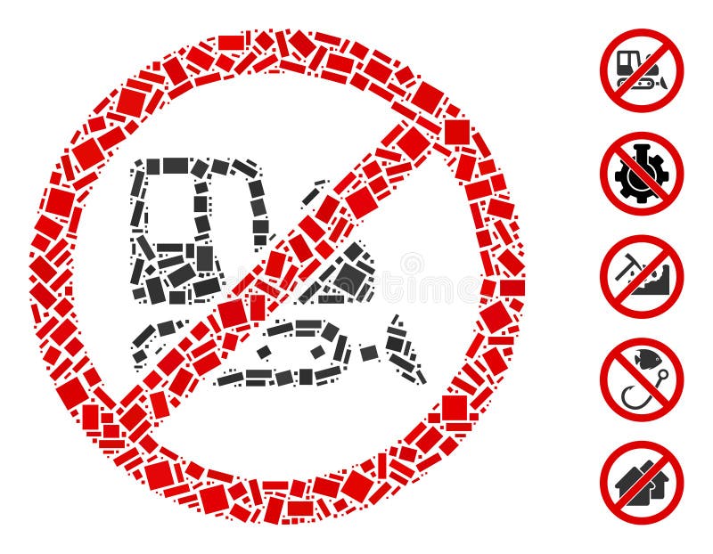 Rectangular Collage No Bulldozer Stock Illustration - Illustration of ...