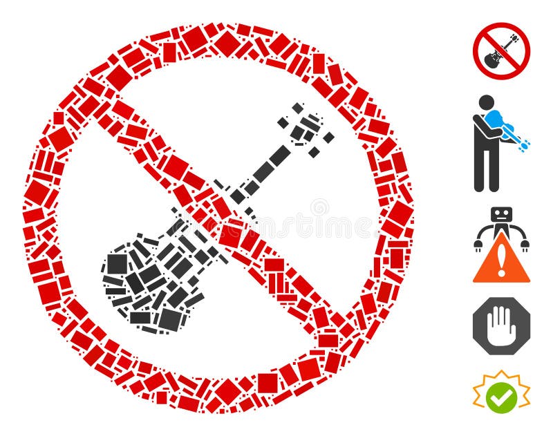 Rectangular Collage No Violin Stock Illustration - Illustration of ...