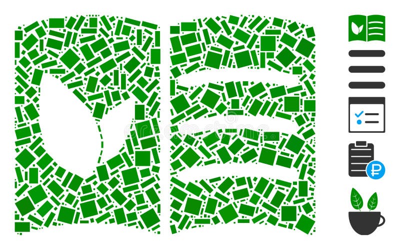 Rectangular Collage Vegan Menu Stock Illustration - Illustration of ...