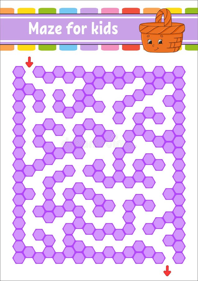 Rectangular Color Maze. Game for Kids. Funny Labyrinth. Education ...