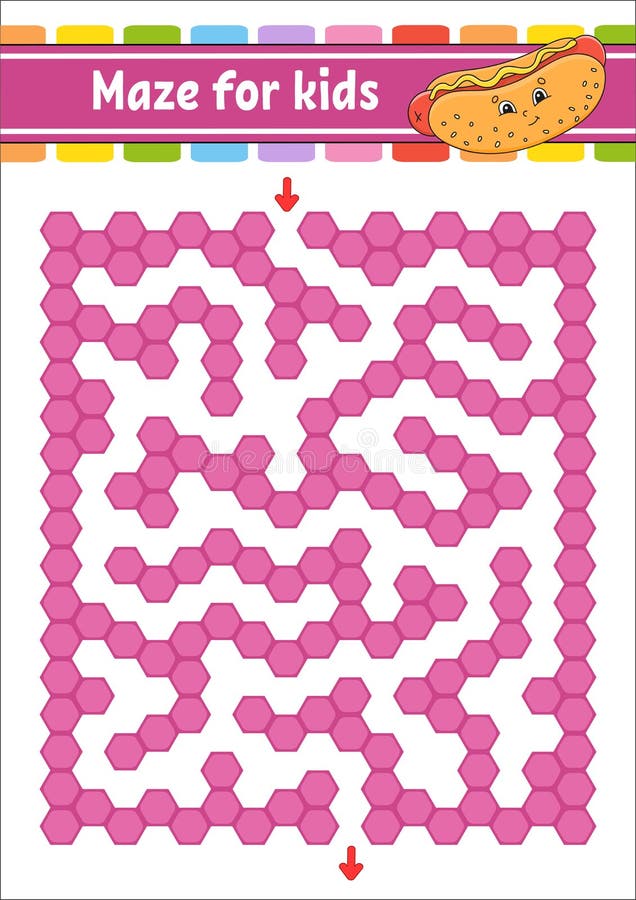 Rectangular Color Maze. Game for Kids. Funny Labyrinth. Education ...