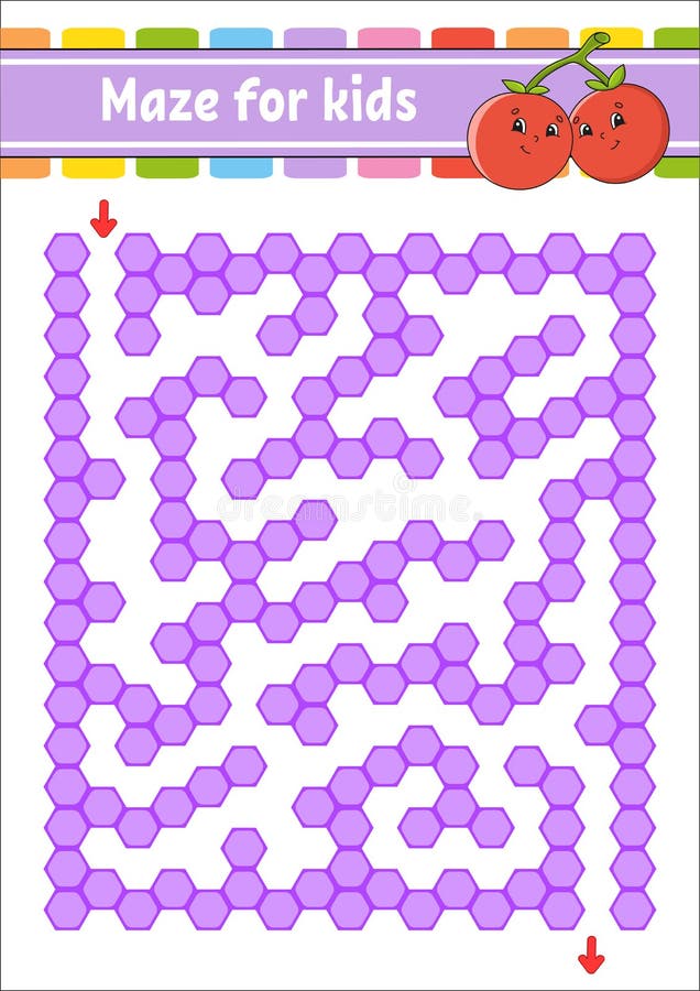 Rectangular Color Maze. Game for Kids. Funny Labyrinth. Education ...