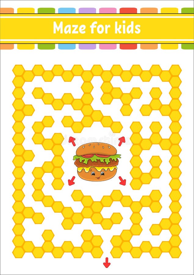 Rectangular Color Maze. Game for Kids. Funny Labyrinth. Education ...