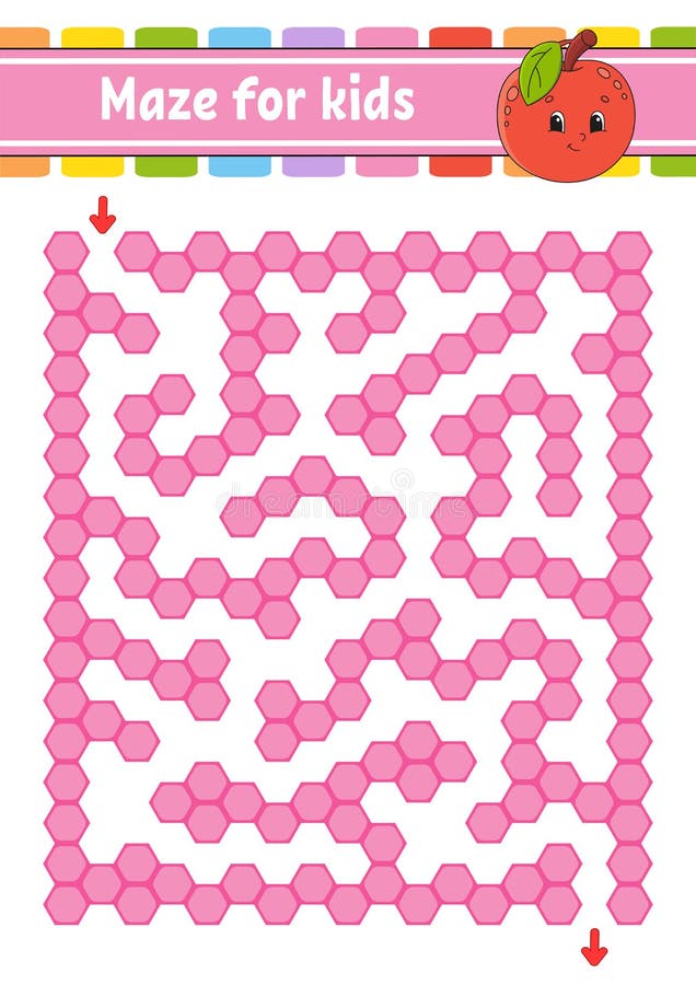Rectangular Color Maze. Game for Kids. Funny Labyrinth. Education ...