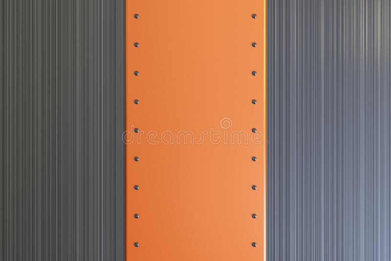 Rectangular Colored Plate with Rivets on Brushed Metal Background Stock ...
