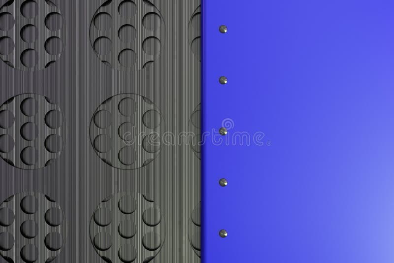 Rectangular Colored Plate with Rivets on Circular Grille Background ...