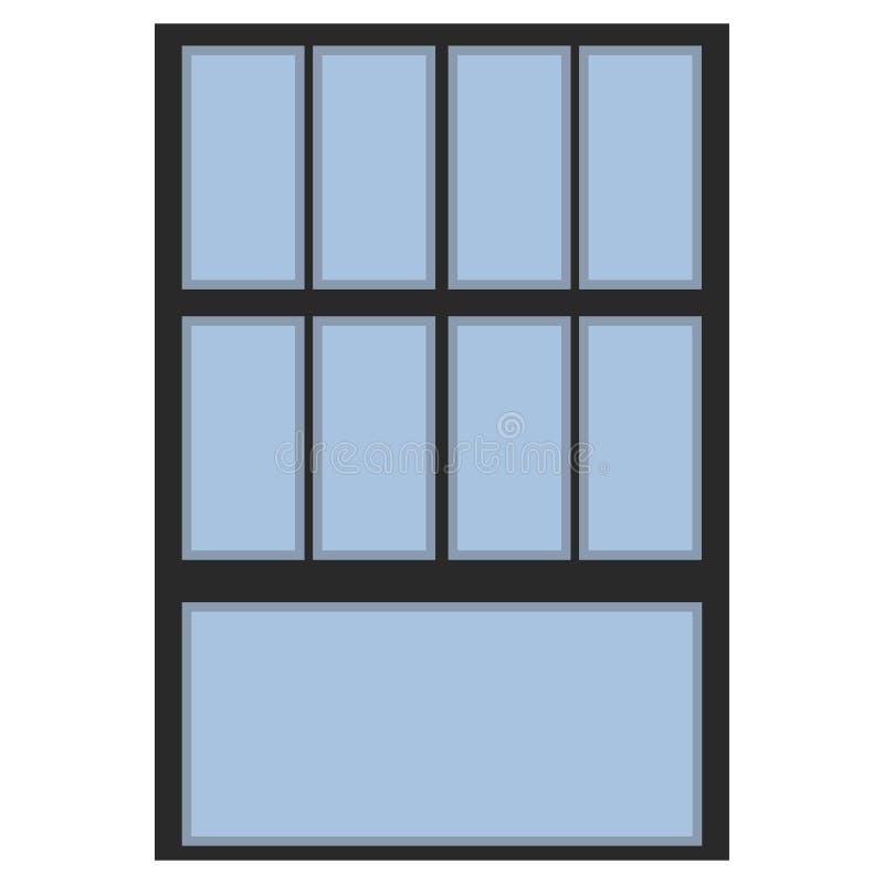 Rectangular Colored Window for Home Isolated on White Background ...
